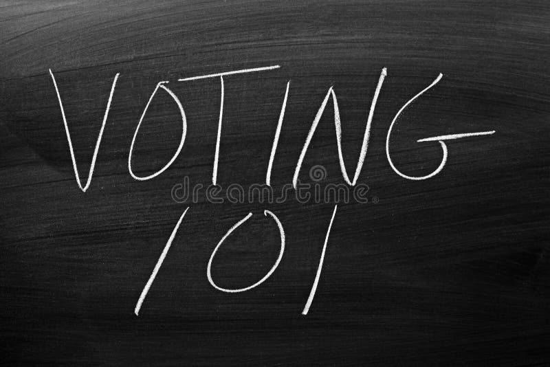 Voting 101 on a Blackboard stock photo. Image of presentation - 84777862