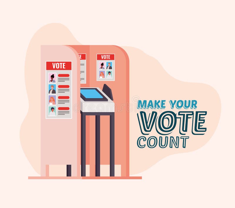 Voting Booth with Make Your Vote Count Text Vector Design Stock Vector ...