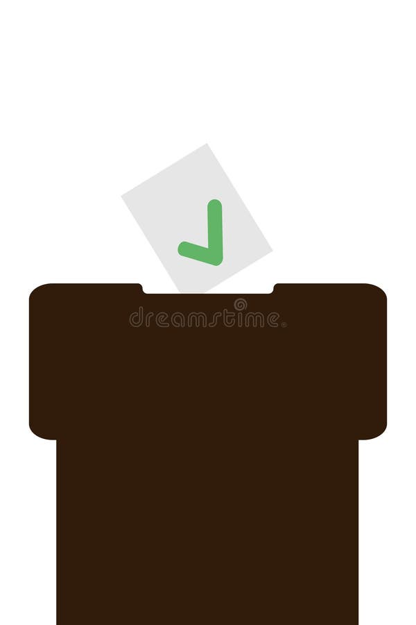 Voting Box and Ballot with Check Mark. Vector Illustration Stock Vector ...
