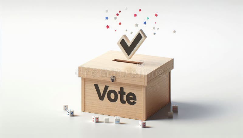 Voting Box with Checkmark on White Background, Symbolizing Election and ...