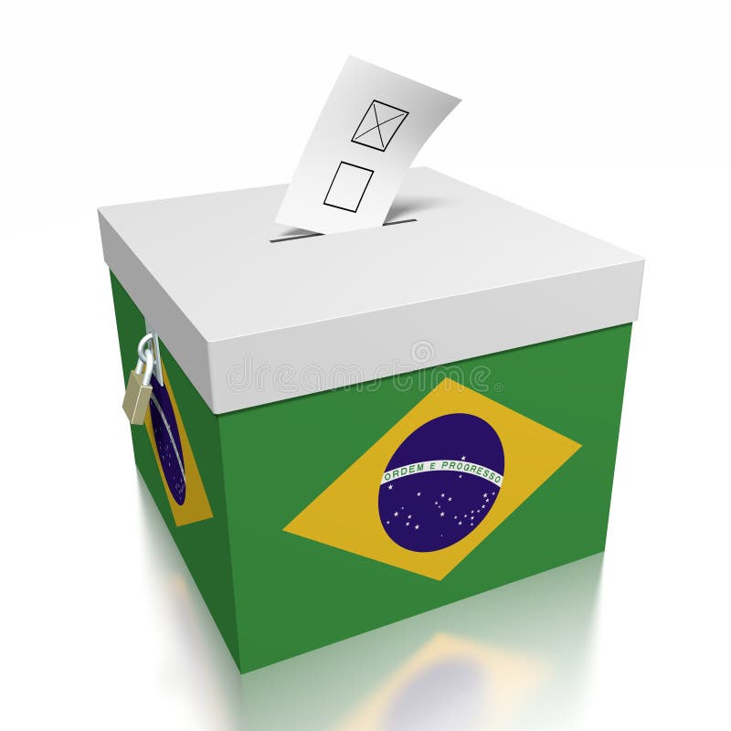 Brazil, Voting Ballot Box with Brazilian Flag Stock Vector ...