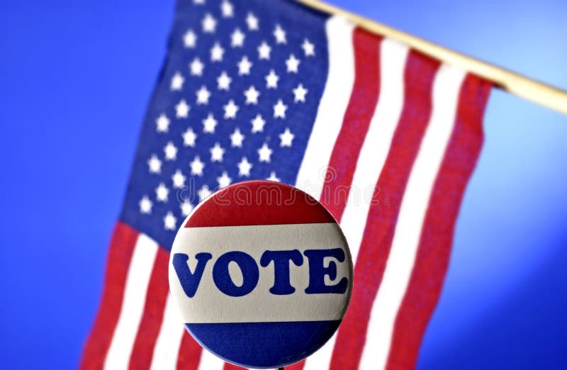 Vote Election Day Written on Under the USA Flag Stock Photo - Image of ...