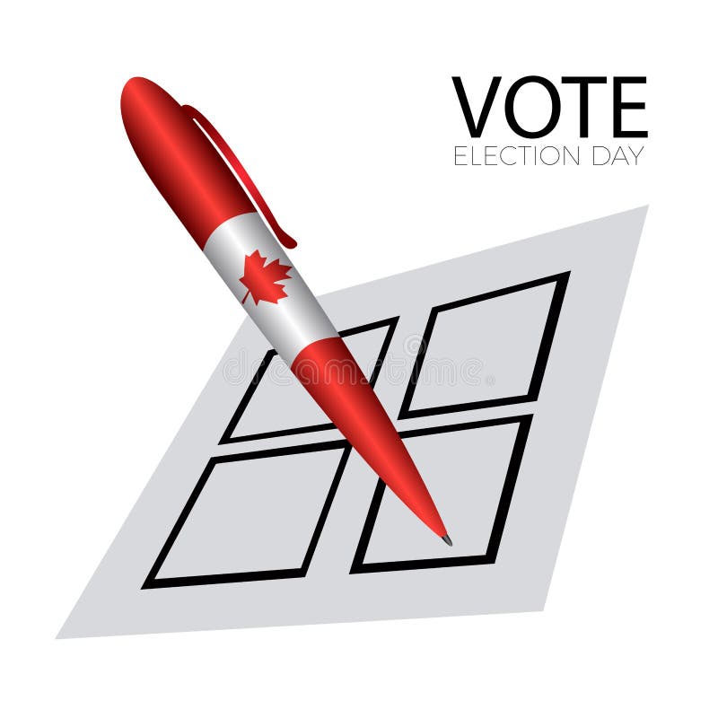 Voting card with a pen stock vector. Illustration of vote - 98885158