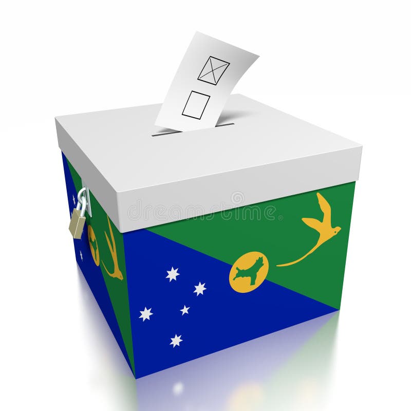 Christmas Island - Ballot Box, Voting Concept - 3D Illustration Stock ...