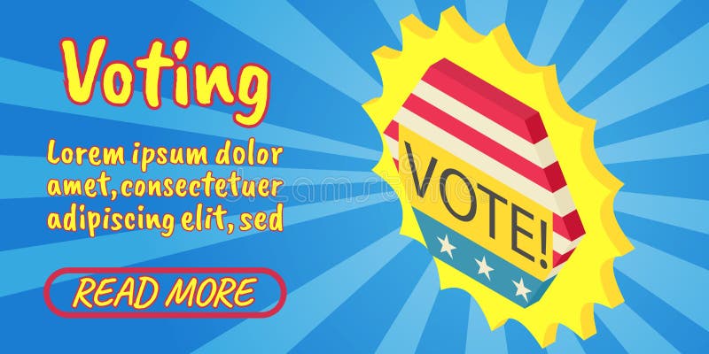 Voting Concept Banner, Comics Isometric Style Stock Vector ...