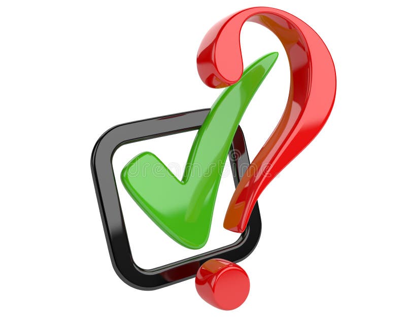 Check Question and Cross Mark Line Emoji Icon. Clipart Image Stock ...