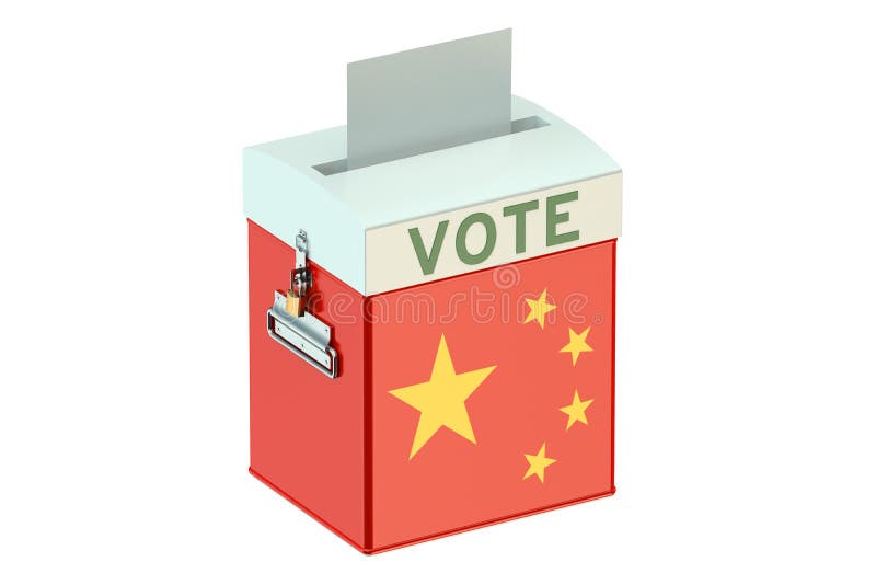 Ballot Box with Chinese Flag. Election in China Stock Illustration ...