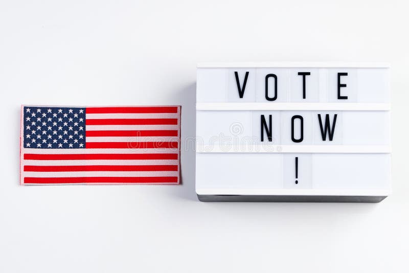 Voting Concept, November 3 - US Election Day. Flag and Sign on White ...