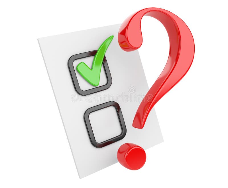 Voting Concept. Paper with Check Box and Red Question Sign Stock ...