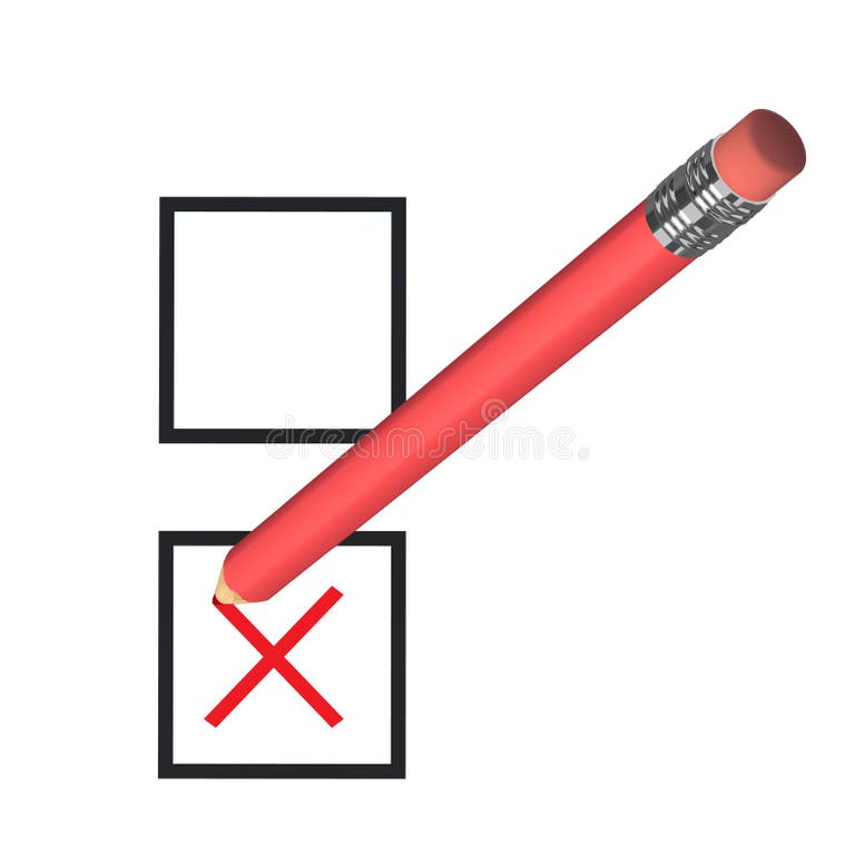 Voting Concept with Red Pencil Stock Illustration - Illustration of ...