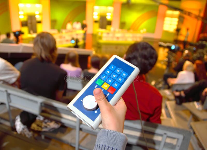Voting Device in Boy S Hands in Auditorium Stock Image - Image of ...