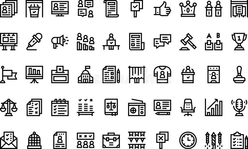 Voting Elections Icons High-Quality Vector Icons Collection with ...