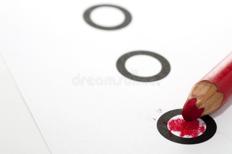 Voting Form with Red Pencil Stock Photo - Image of election, circle ...