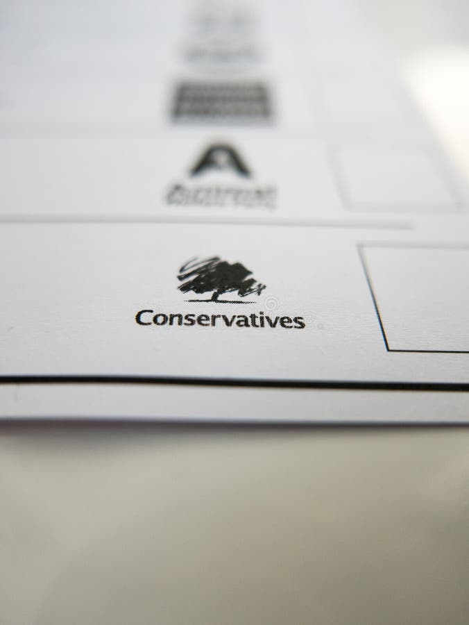 Voting Form with Conservative Logo Editorial Stock Photo - Image of ...