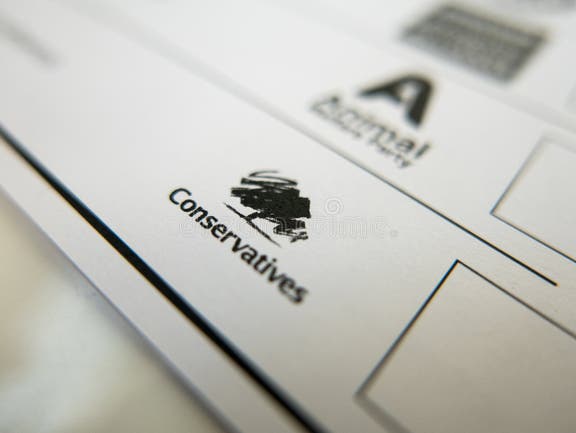 Voting Form with Conservative Logo Editorial Stock Photo - Image of ...