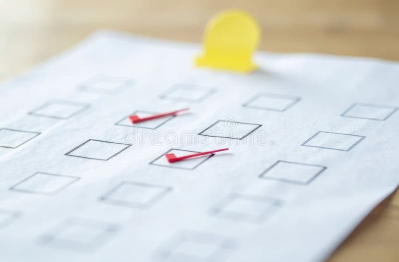 Voting Form with a Red Check Mark in the Box. Presidential Elections ...