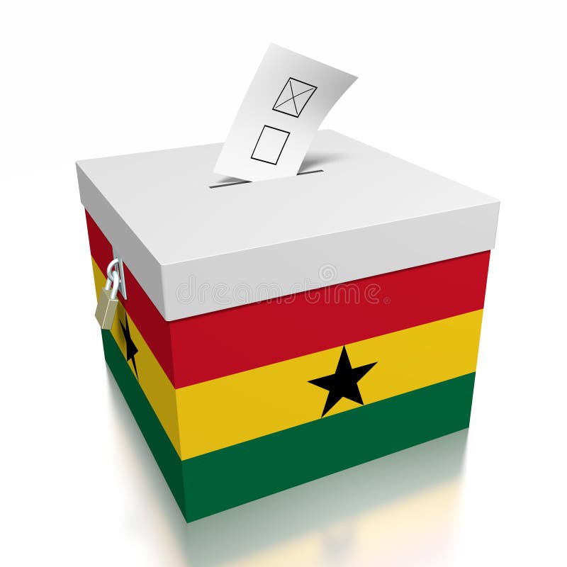 Ghana - Voting Booths and Ballot Box Stock Illustration - Illustration ...