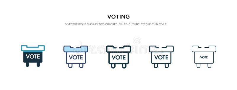 Voting Icon in Different Style Vector Illustration. Two Colored and ...