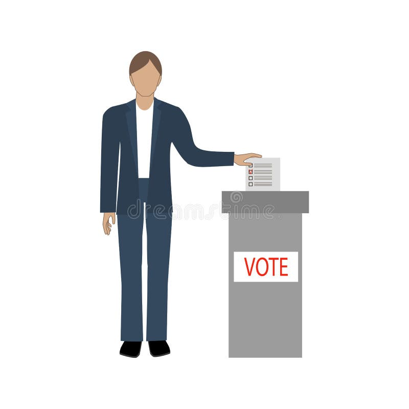 Voting man illustration stock vector. Illustration of voting - 146111371