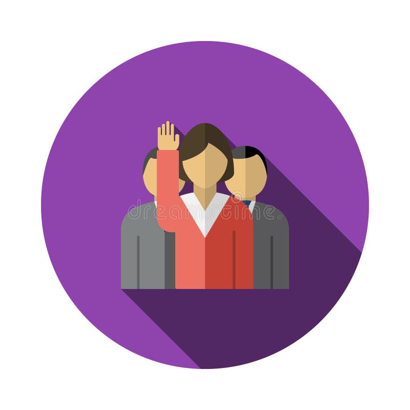 Voting Lady with Men Behind Icon Stock Vector - Illustration of ...