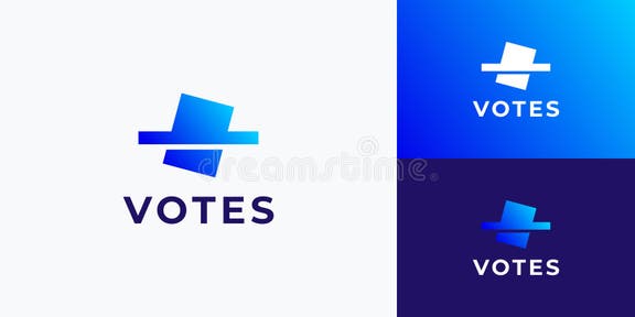Voting Letter Shape Vector Logo Design with Modern, Simple, Clean and ...