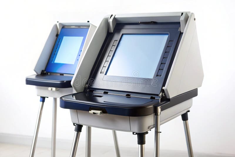 A Voting Machine with a Large Touchscreen, Ready for Use in the ...