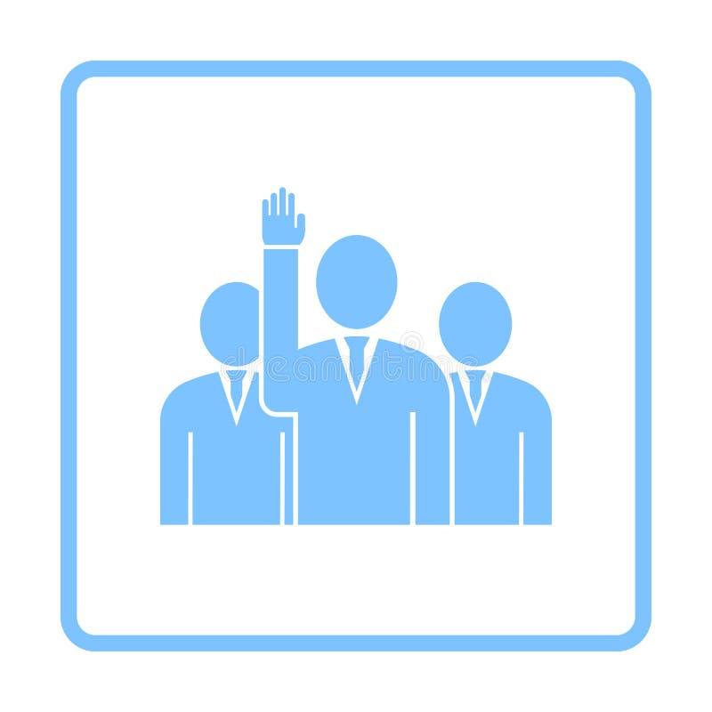 Voting Man with Men Behind Icon Stock Vector - Illustration of ...