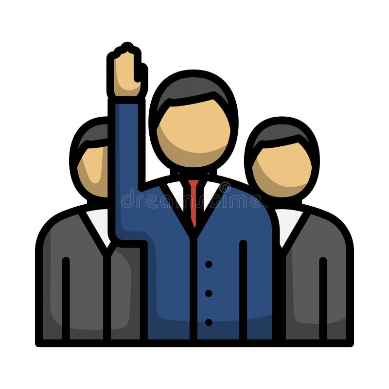 Voting Man with Men Behind Icon Stock Vector - Illustration of employee ...