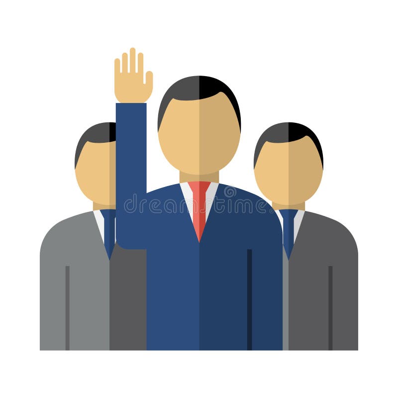 Voting Man with Men Behind Icon Stock Vector - Illustration of meeting ...