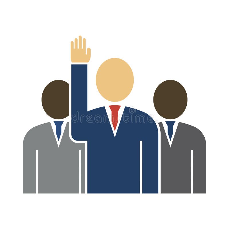 Voting Man with Men Behind Icon Stock Vector - Illustration of election ...