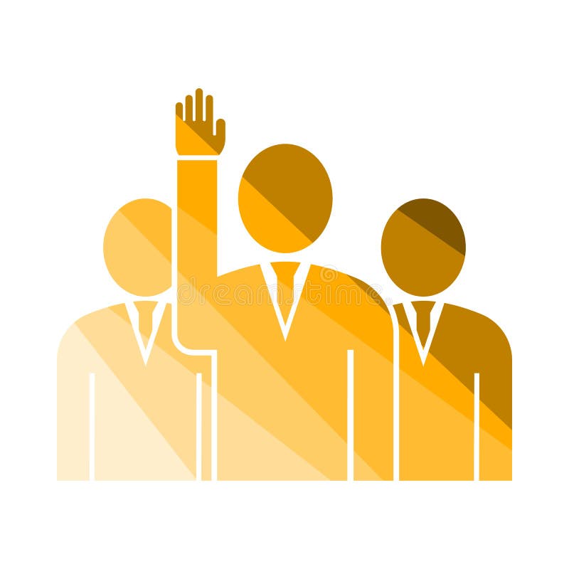 Voting Man with Men Behind Icon Stock Vector - Illustration of building ...