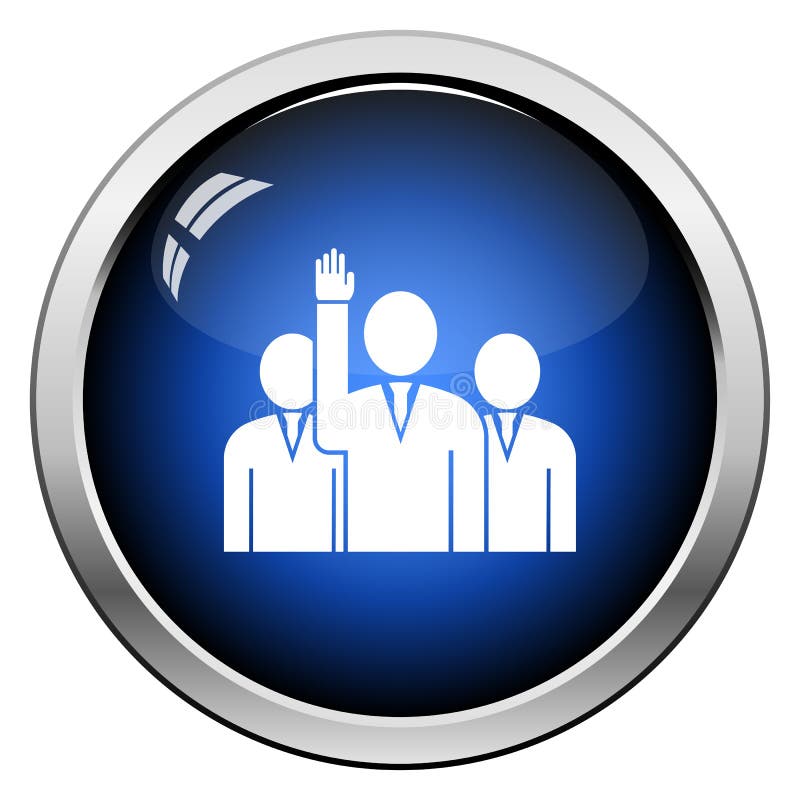 Voting Man with Men Behind Icon Stock Vector - Illustration of ...