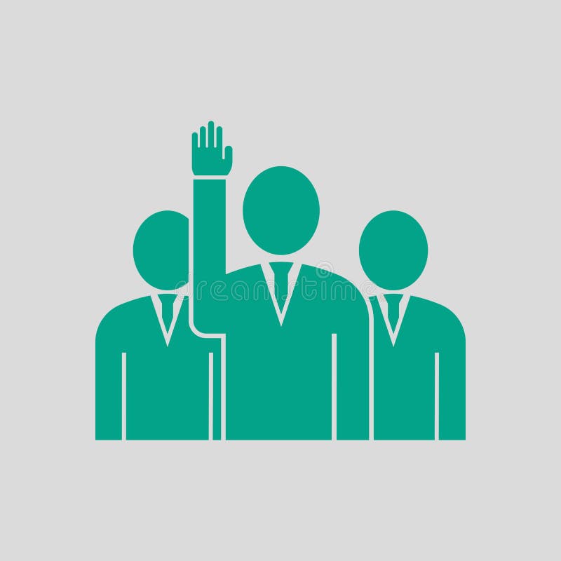 Voting Man with Men Behind Icon Stock Vector - Illustration of ...