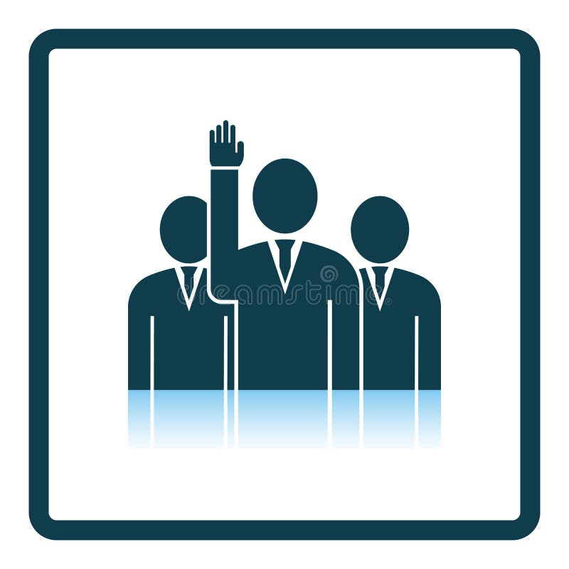 Voting Man with Men Behind Icon Stock Vector - Illustration of meeting ...