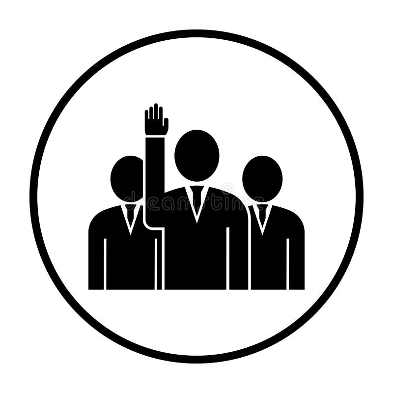 Voting Man with Men Behind Icon Stock Vector - Illustration of ...