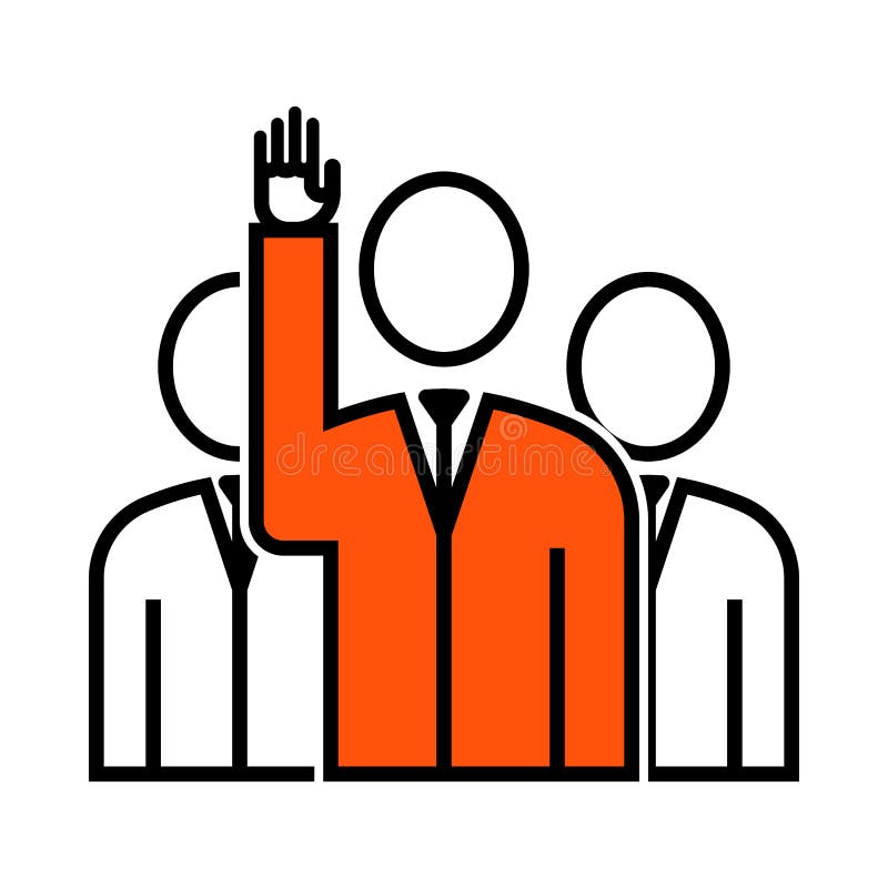 Voting Man with Men Behind Icon Stock Vector - Illustration of male ...