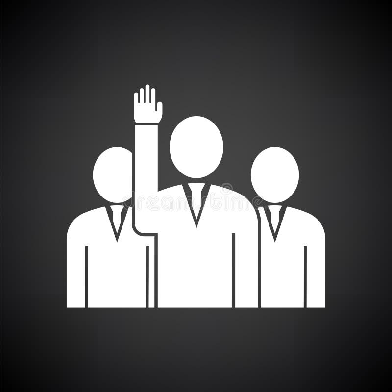 Voting Man with Men Behind Icon Stock Vector - Illustration of palm ...