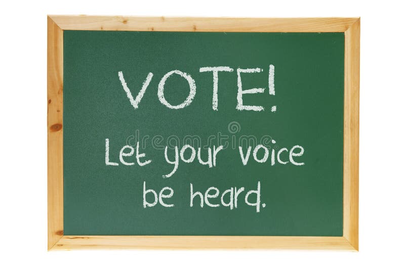 Voting Message on Blackboard Stock Image - Image of background, black ...
