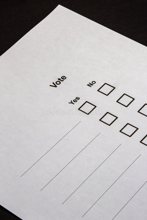 Voting-Multiple Selection Boxes Yes No Stock Image - Image of sign ...