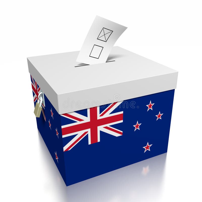 New Zealand - Ballot Box, Voting Concept - 3D Illustration Stock ...