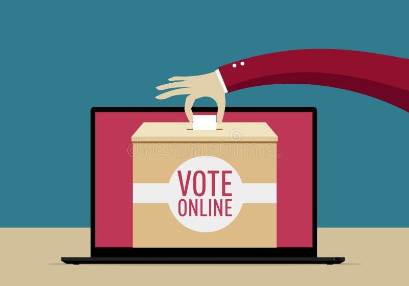 Voting Online Application on Computer Stock Vector - Illustration of ...