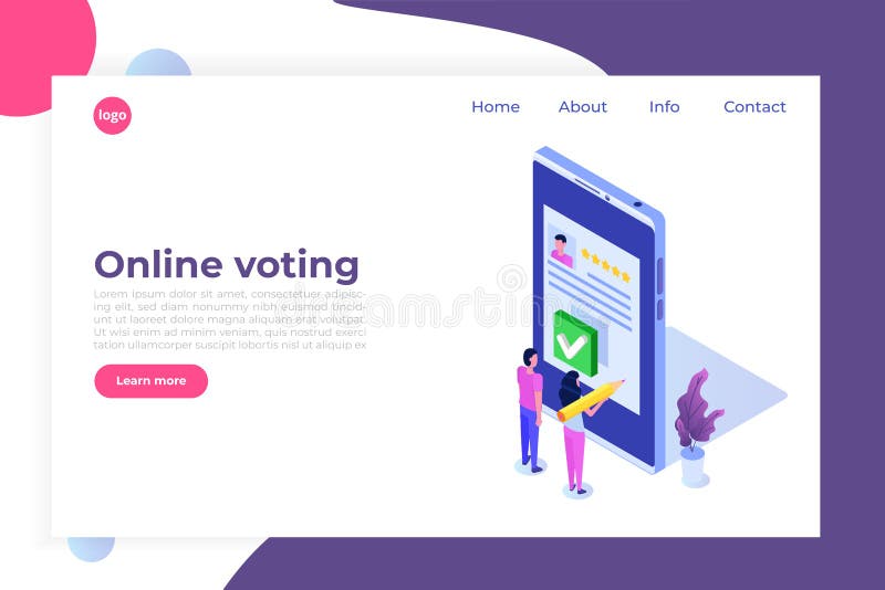 Voting Online, E-voting, Election Internet System Isometric Template ...