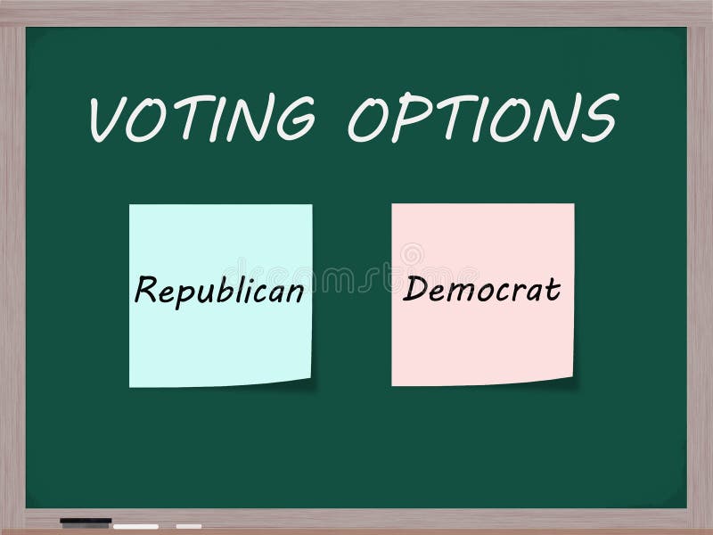 Voting Options on Blackboard Stock Illustration - Illustration of ...