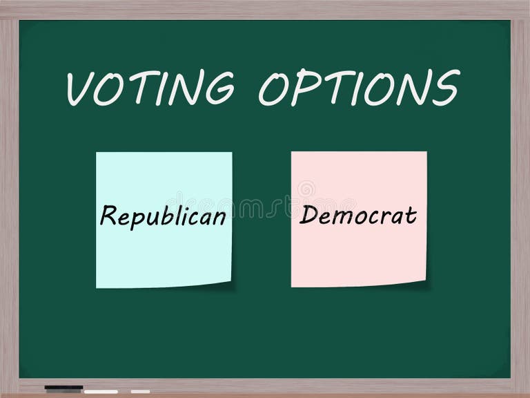 Voting Options on Blackboard Stock Illustration - Illustration of ...