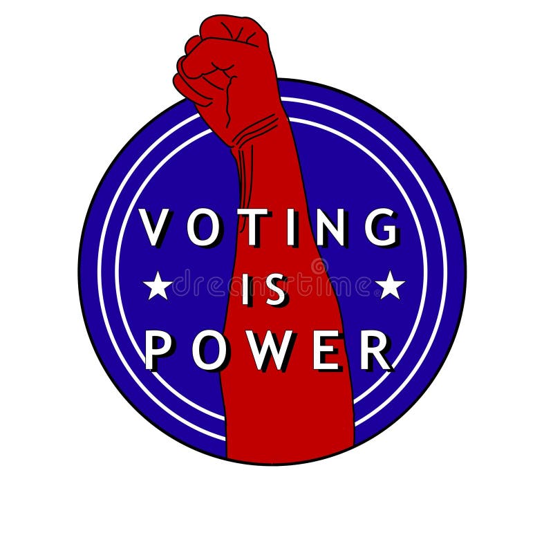 Voting is Power Logo with Bold Write and Red Fist in the Air Stock ...
