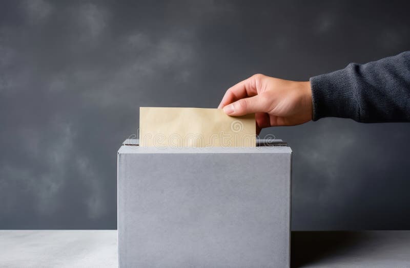 Voting Procedure Human Hand Holding Blank Paper for Messages ...