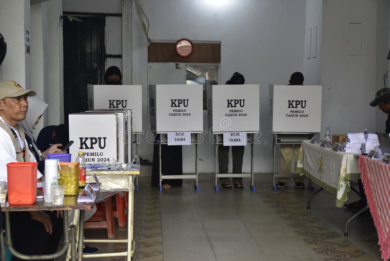 Voting Process at a Number of Polling Stations or TPS in Jakarta in the ...