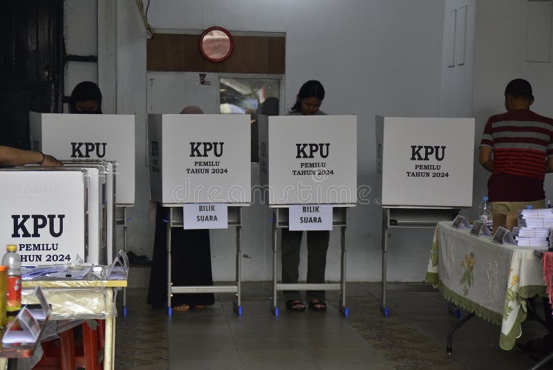 Voting Process at a Number of Polling Stations or TPS in Jakarta in the ...