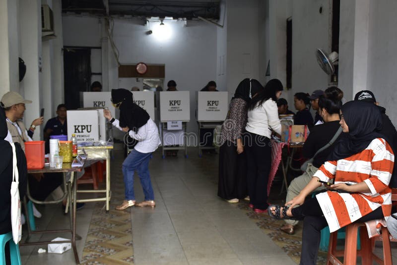 Voting Process at a Number of Polling Stations or TPS in Jakarta in the ...