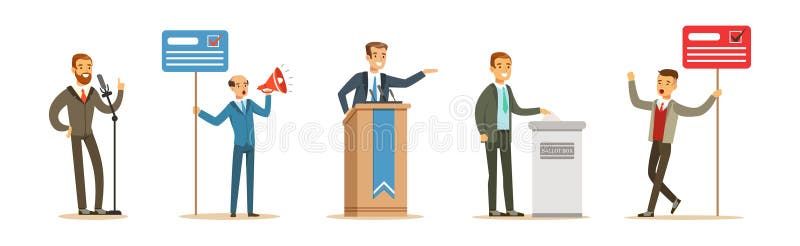 Voting Process with People Voter Character Vector Set Stock Vector ...